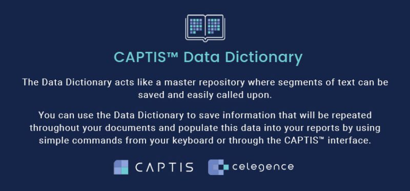 Data Dictionary - CAPTIS™ Feature | Celegence