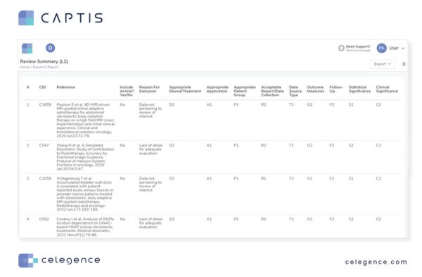 Automatic Literature Report Generation - CAPTIS™ Feature